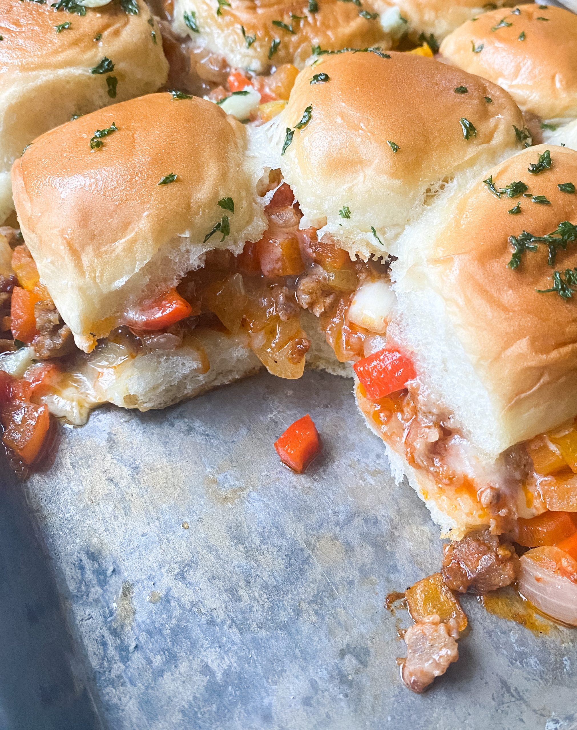 Sausage and Pepper Sliders - Goolsby Sausage